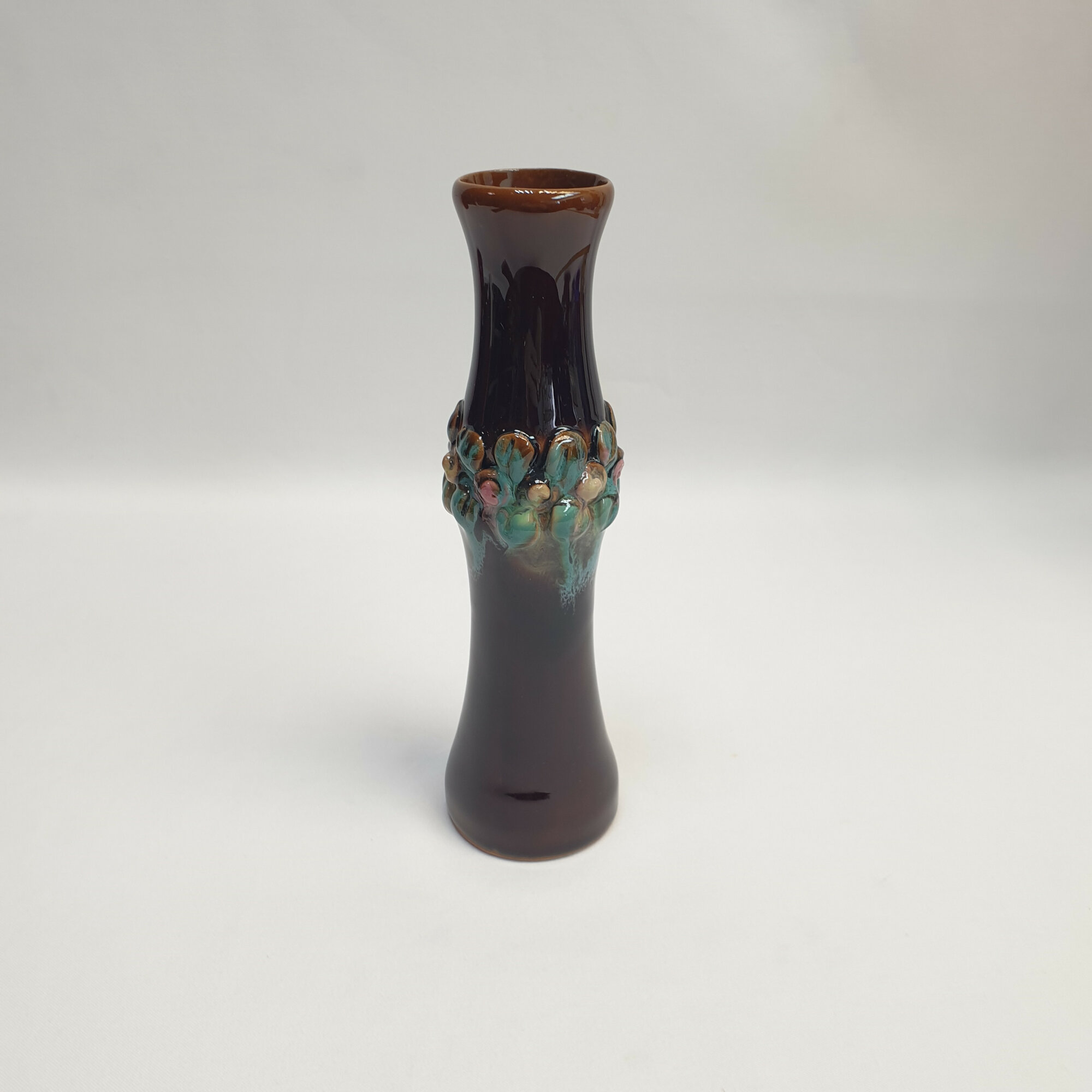 Винтажная декоративная ваза Орловская ф-ка, обливная керамика высота 20 см, скол, СССР