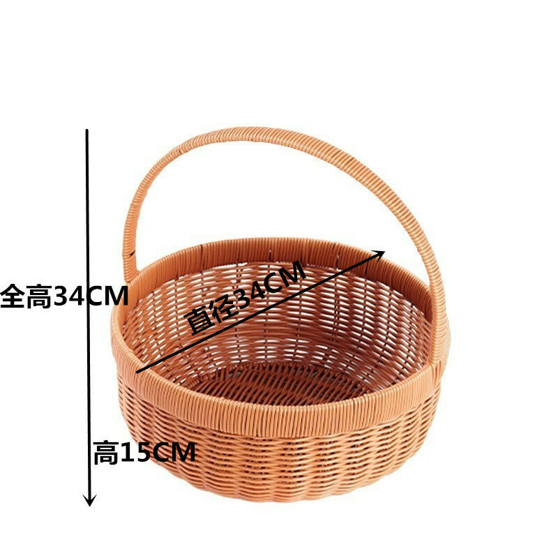 Корзина для покупок из искусственного ротанга, корзина для овощей, корзина для яиц, большая ручная корзина, корзина для пикника, плетеная вручную корзина для фруктов.