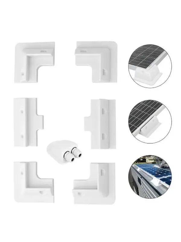 Набор кронштейнов для крепления солнечных панелей, угловые из АБС-пластика, белый цвет