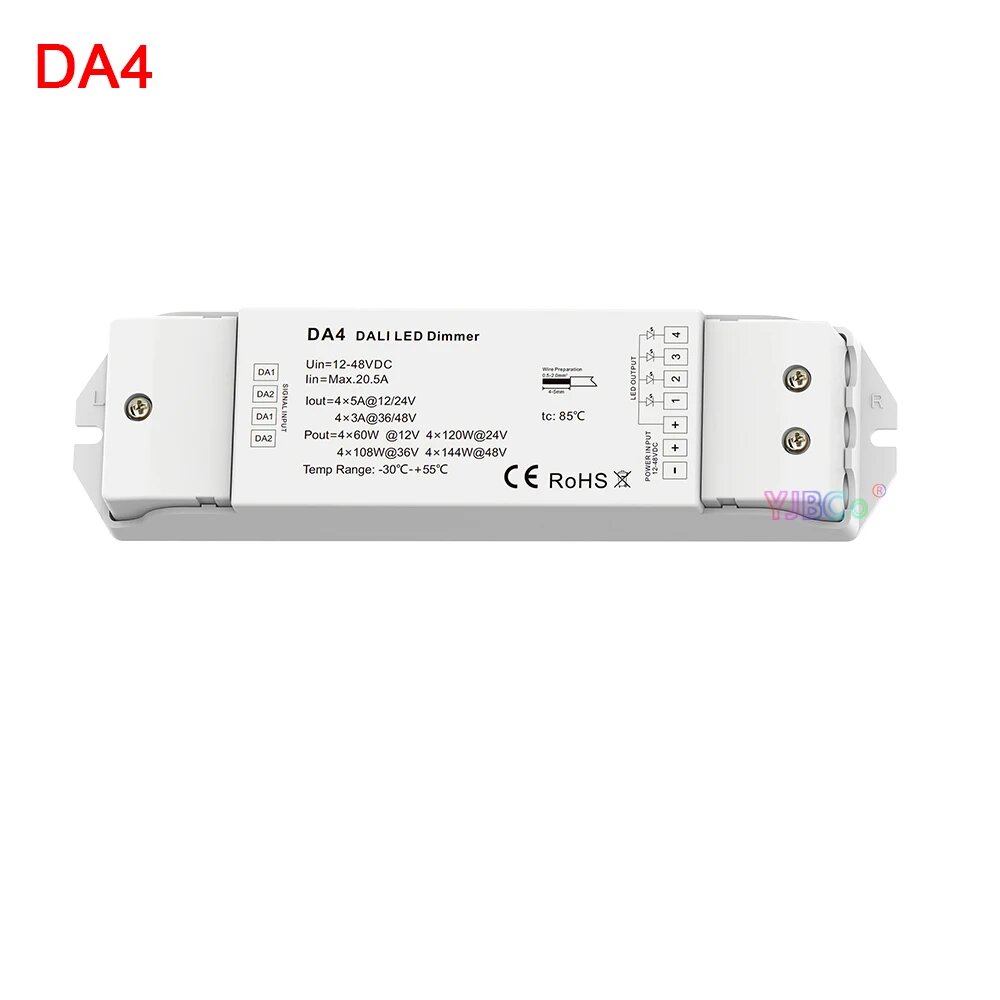 DA4 DALI LED диммер 4 Channel