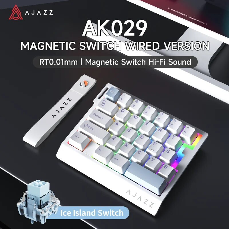 AJAZZ AK029 Белая и синяя механическая игровая клавиатура