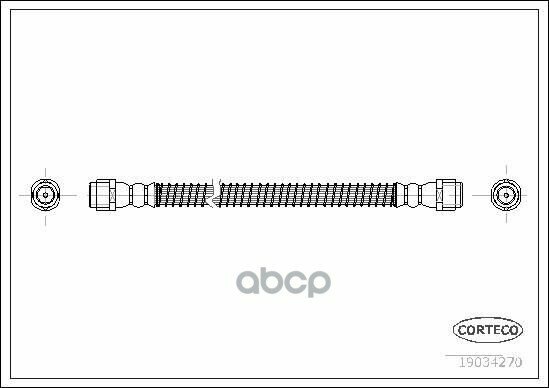Шланг тормозной задн AUDI: Q7 2006- NISSAN: URVAN фургон 2.0 86-97 VW: TOUAREG 2002-10 Corteco арт. 19034270
