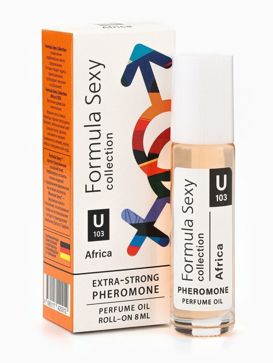 Парфюмерное масло женское с феромонами Formula Sexy Collection Africa U103, 8 мл (по мотивам Bal d’Afrique (Byredo)