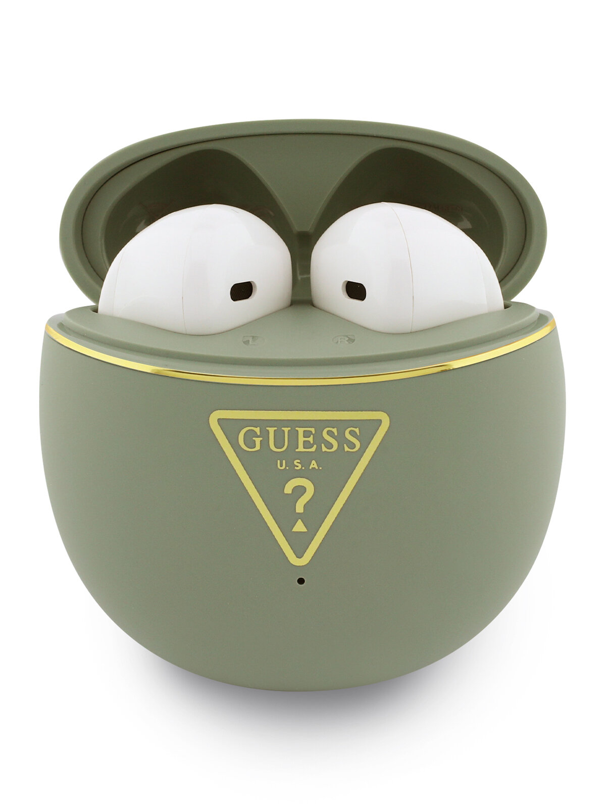 Наушники Guess TWS, внутриканальные, Bluetooth 6.0, с кабелем USB-C, хаки