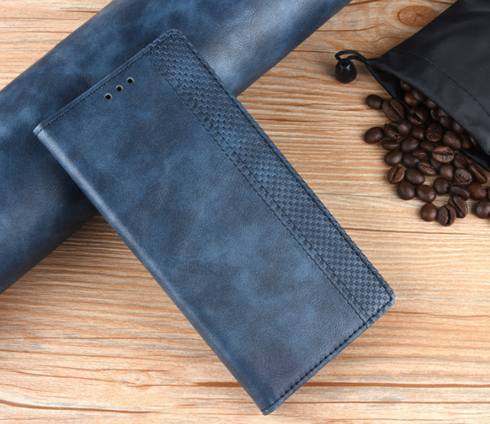 Чехол-книжка MyPads для Huawei Nova Y90 / Enjoy 50 Pro из премиальной импортной кожи с мульти-подставкой и визитницей, синий ретро