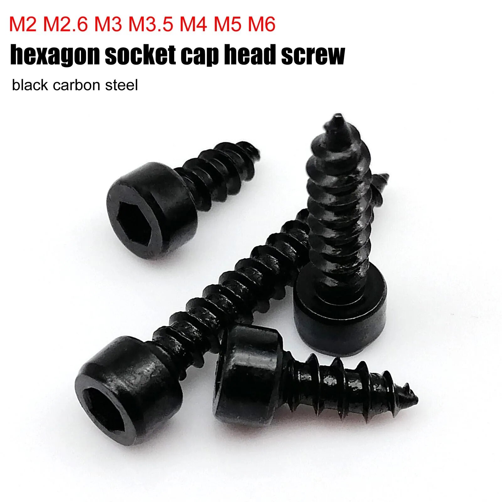 Саморезы по дереву HZYUEGOU черные углеродистые сталь M2-M6 50pcs M3.5, 25mm