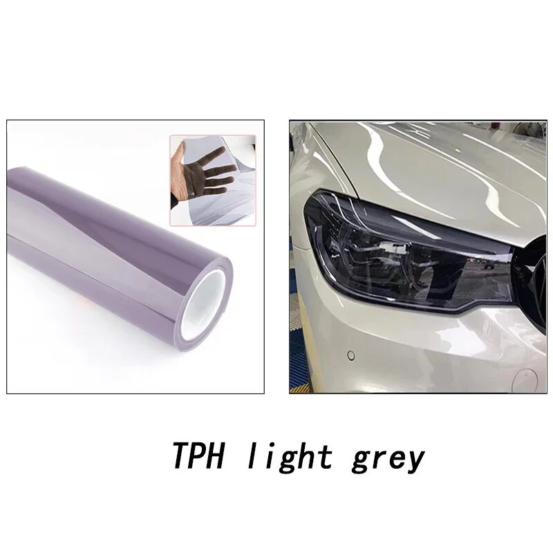 50 см 30 см пленка для автомобильных фар TPH PU PPF Защитная пленка для Серый, light grey, 30CM x 3M