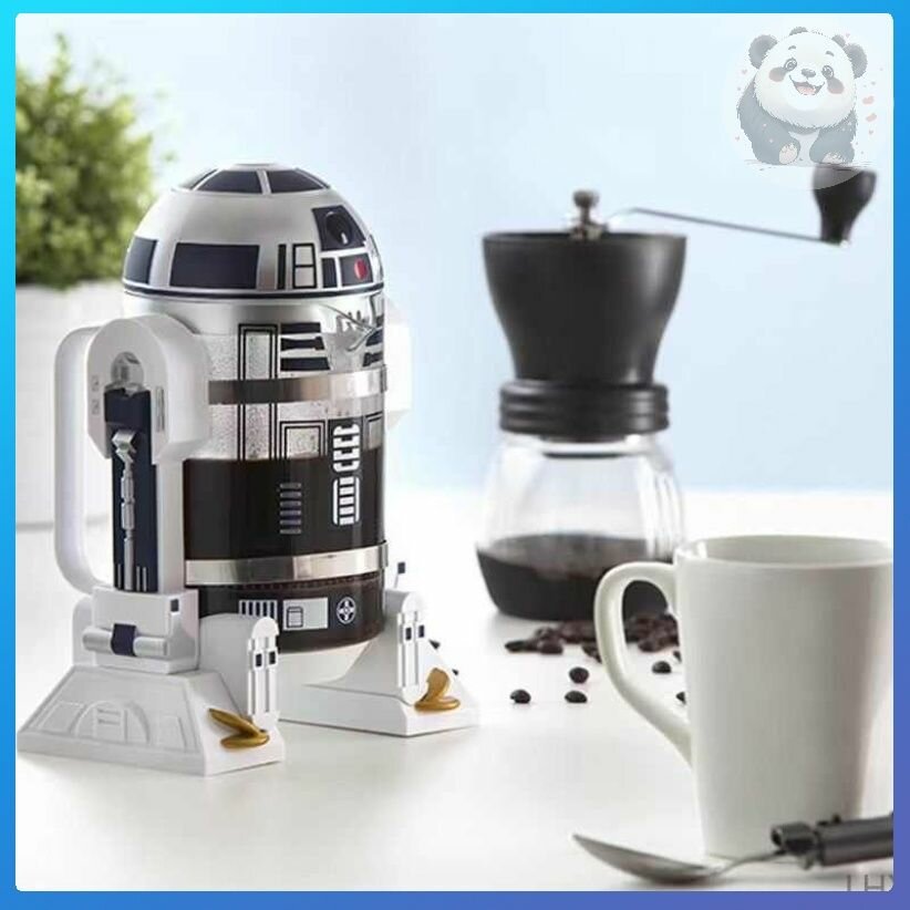 Мини-кофемашина ручного приготовления в виде робота R2D2, кофейник мокко из нержавеющей стали и стекла, вместимость 960 мл, стильный и функциональный-Французская пресса