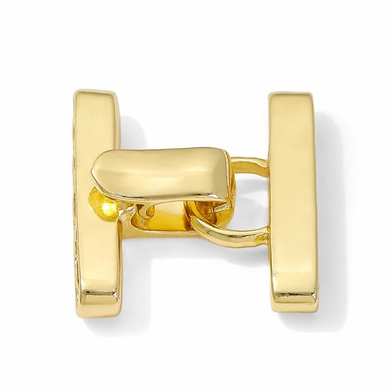 Декоративная застёжка для колье (фермуар), замки для бижутерии,1 шт, фурнитура для украшений, латунь, позолота 18K