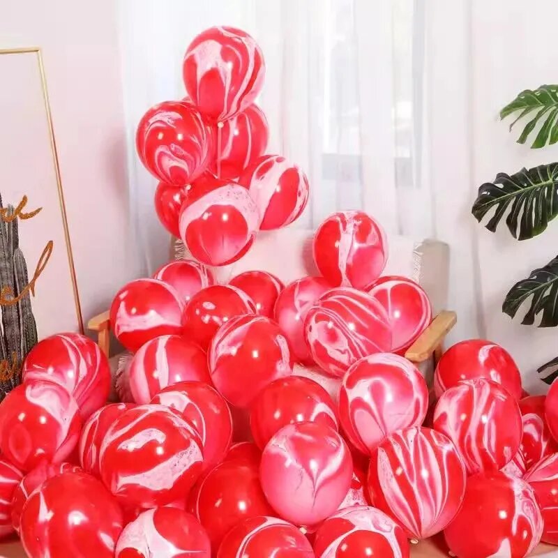 Мраморные агатовые латексные шары, украшения для вечеринки по случаю дня рождения, 20шт, 25 см