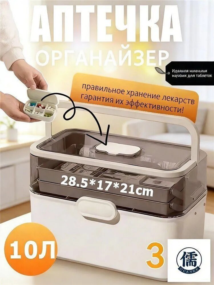Контейнер для хранения вещей длина 28.5 см, ширина 17 см, высота 21 см.