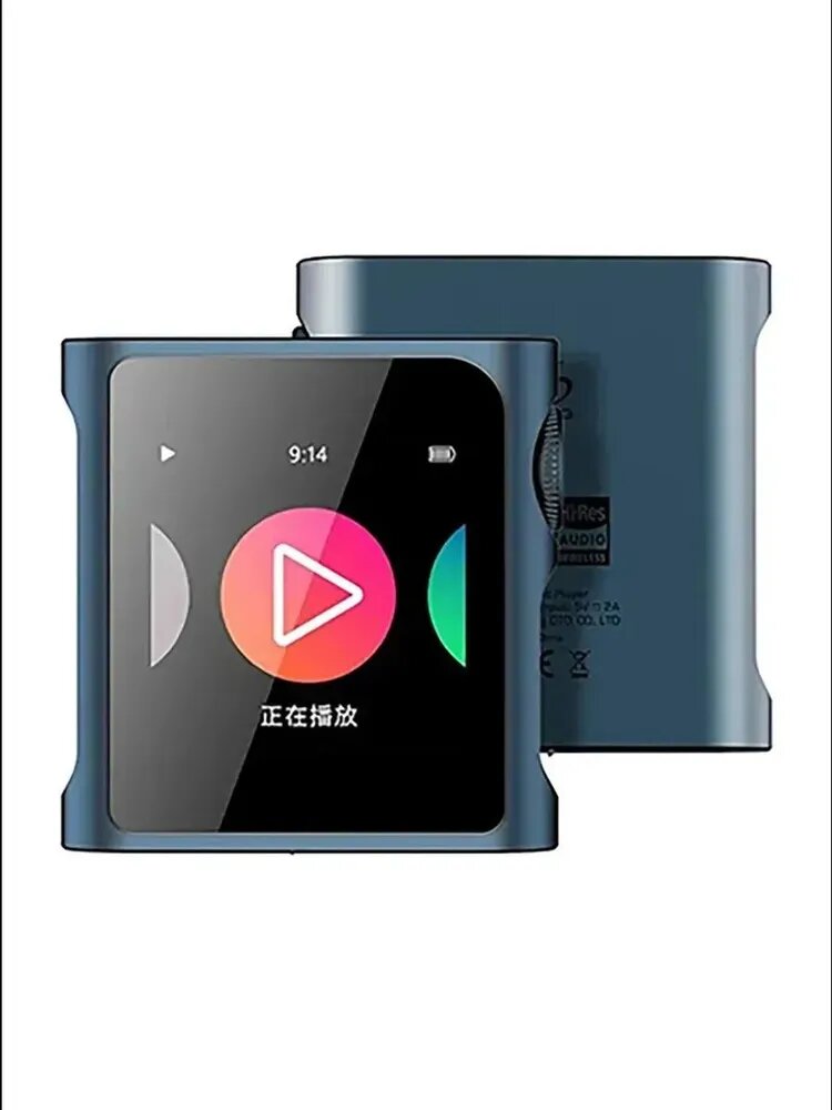 MP3-плеер портативный лазурного цвета с белым дисплеем, поддержка Hi-Fi