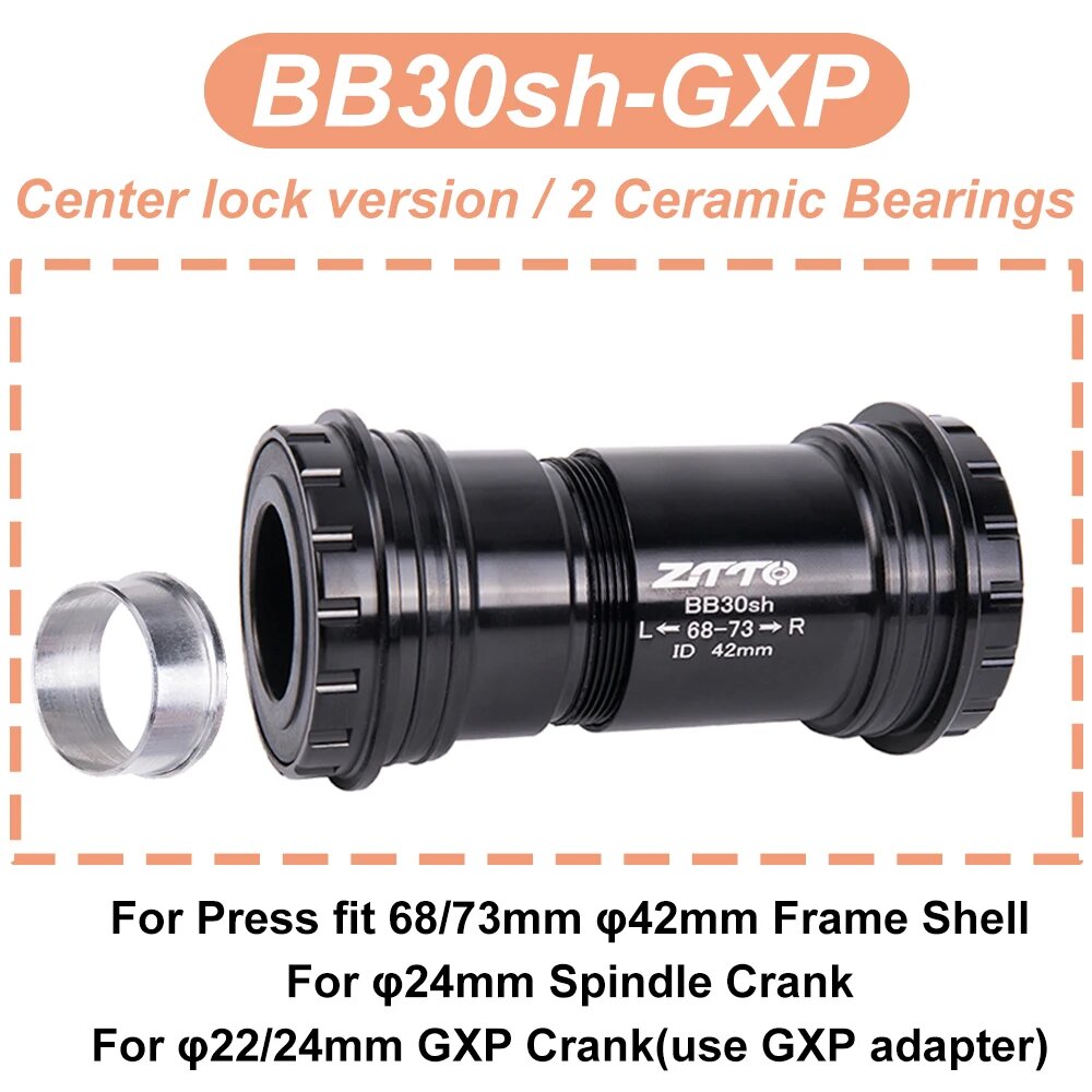 ZTTO Пресс-фит каретка BB30 для горных велосипедов Черный, BB30 CE BK GXP