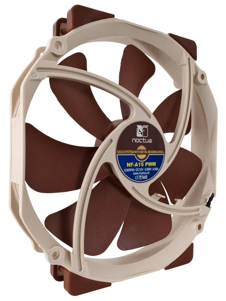 Вентилятор Noctua NF-A15 HS-PWM chromax.black.swap, коричневый, для корпуса ПК, 1200RPM