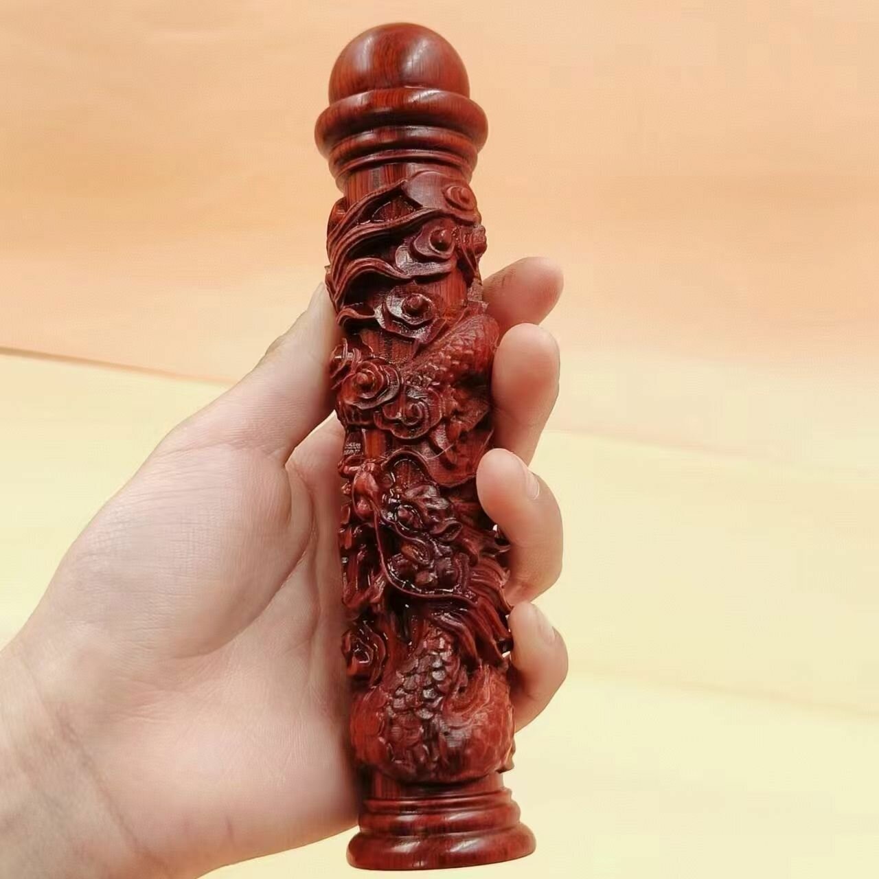 Новая модель офисного украшения из палисандра, резьба по дереву в виде драконьей колонны, ручная работа, резьба из массива дерева, неокрашенная, тонко вырезанная, модная игрушка.
