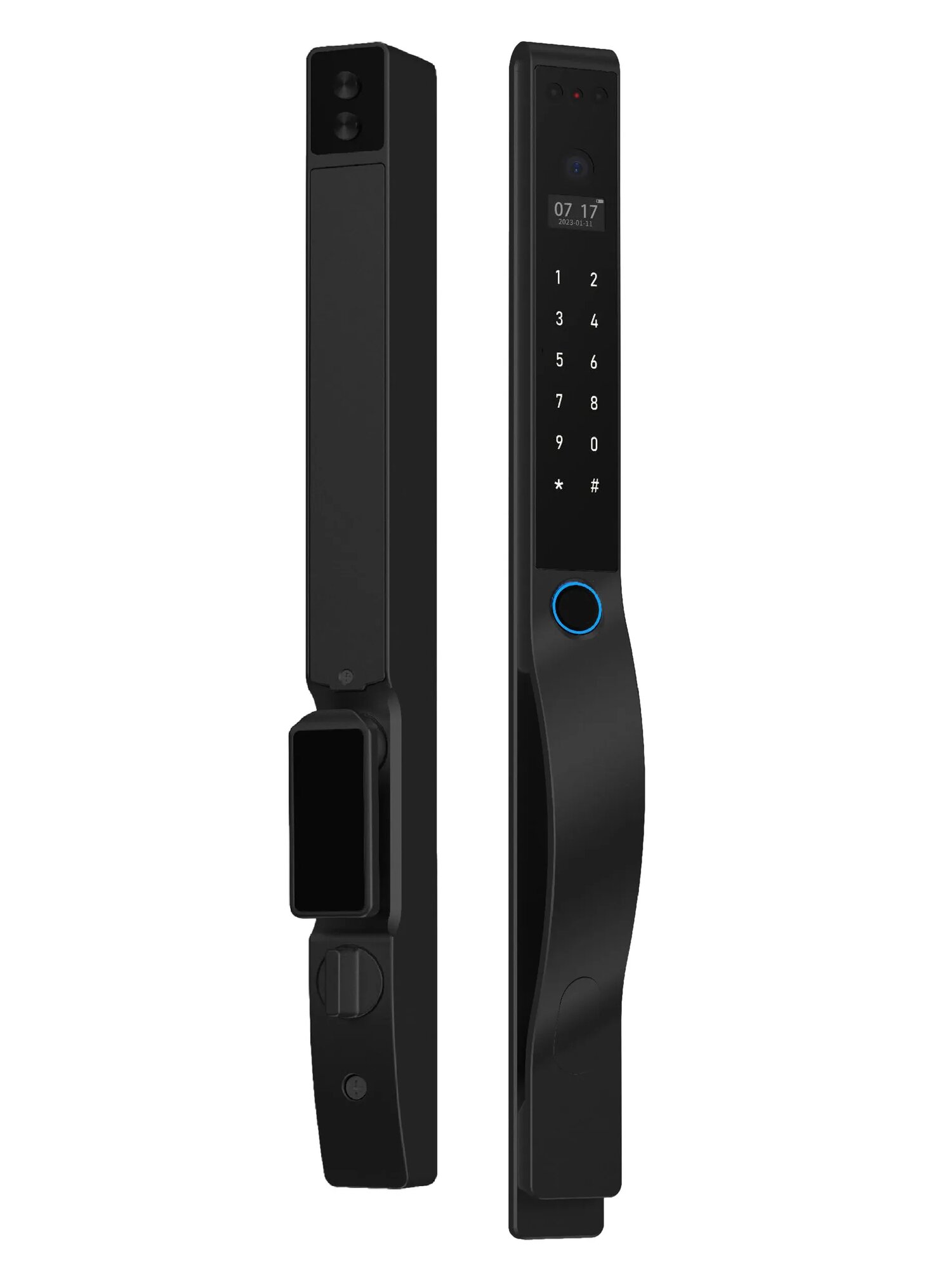 Электронный замок на дверь Dircode TS5 с Face ID, для узкопрофильных дверей ПВХ/Алюминий, Smart Life, бэксет 35 мм