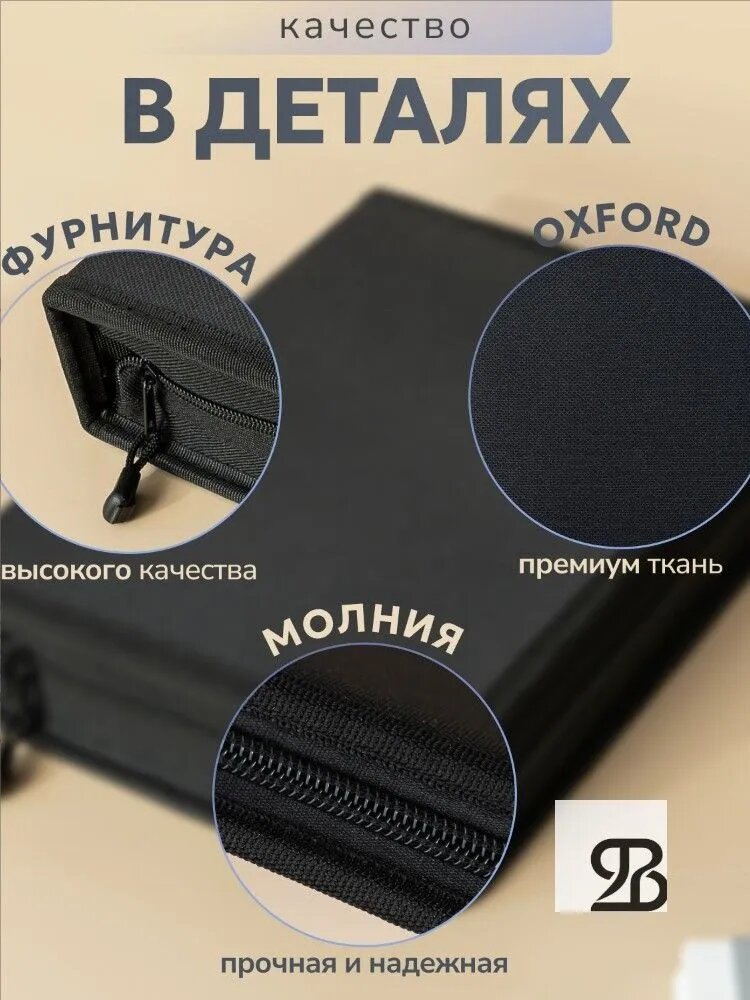 Пенал для школы каркасный черный на молнии с 144 отделениями для мальчиков и девочек, универсальный — фото 1