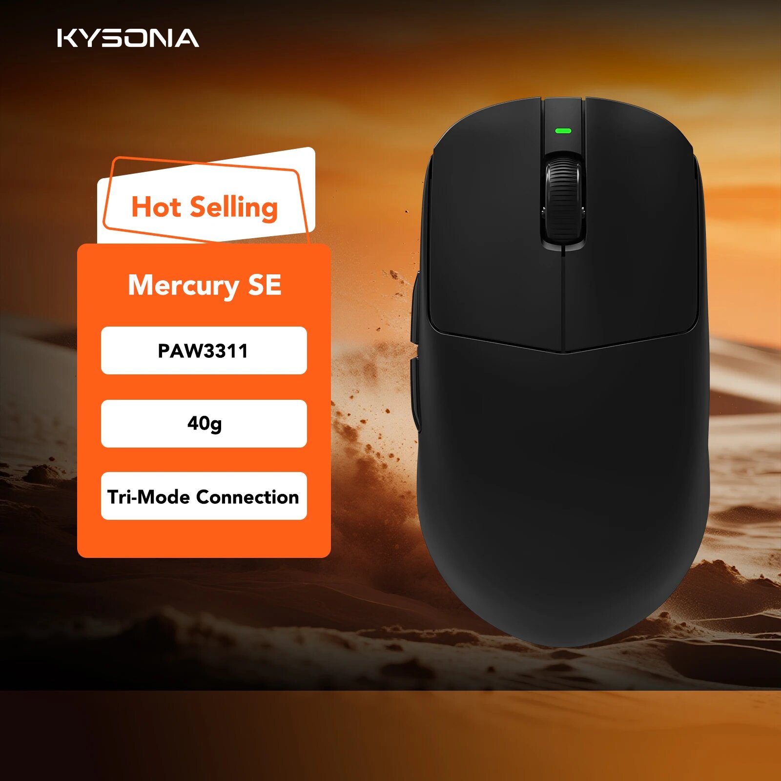 Беспроводная игровая мышь KYSONA Mercury 30K DPI Mercury SE Black