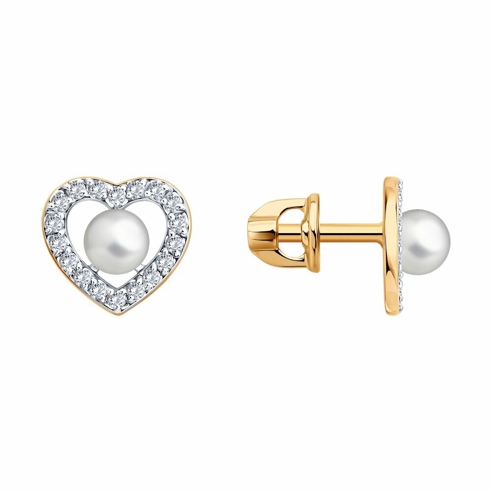 Серьги, красное золото, 585 проба