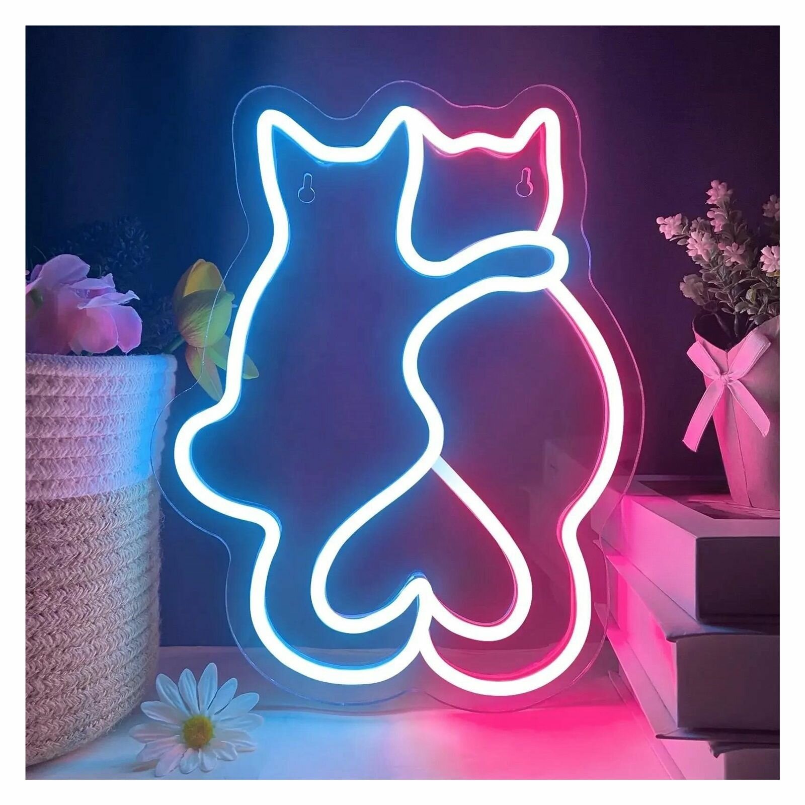 Неоновые Лампы Two Cats С Питанием От USB 27смx35см
