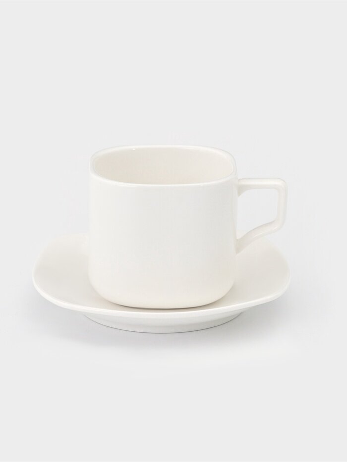 Чайная пара Magistro «Бланш», 2 предмета: чашка 200 мл, блюдце, фарфор, белая