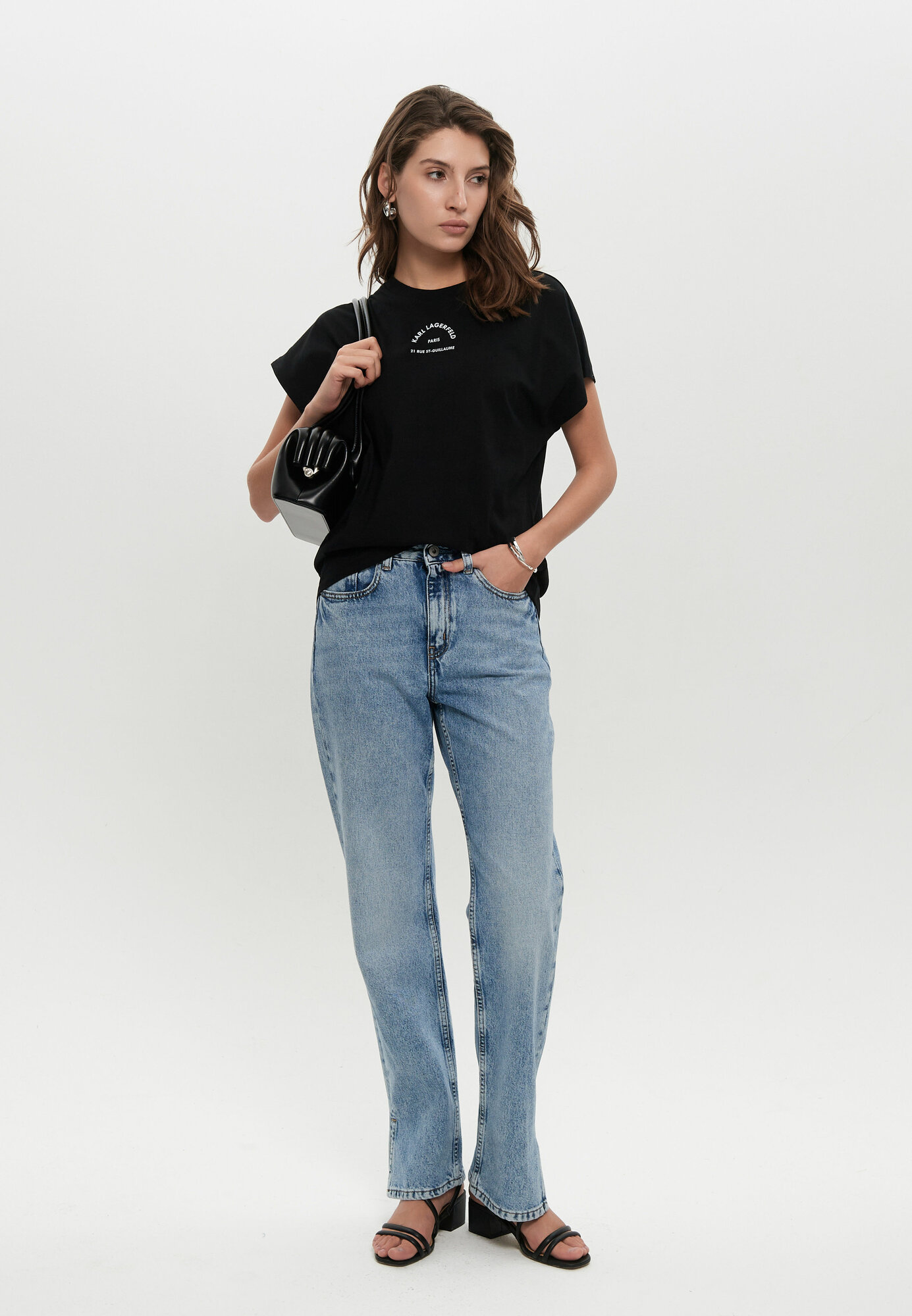 Джинсы клеш KARL LAGERFELD JEANS, размер 27/32, голубой — фото 1
