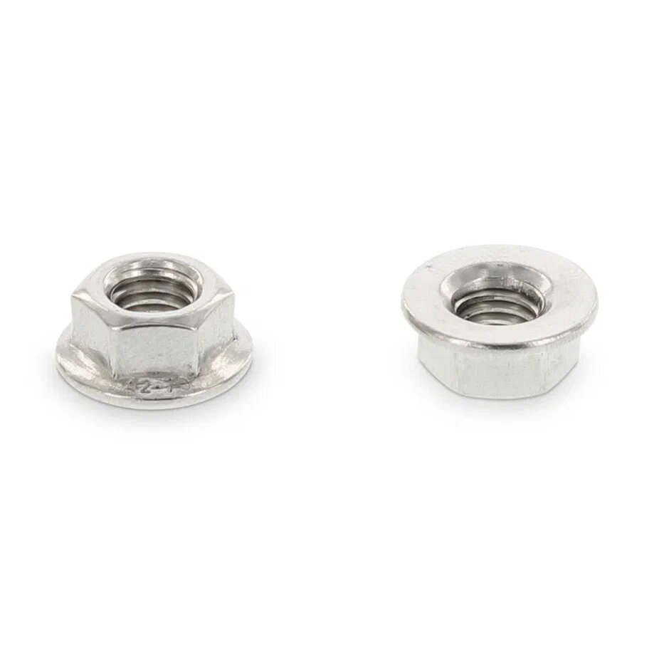 Гайка нержавеющая с фланцем без насечек, М6, DIN 6923, А2, шестигранная 20 шт