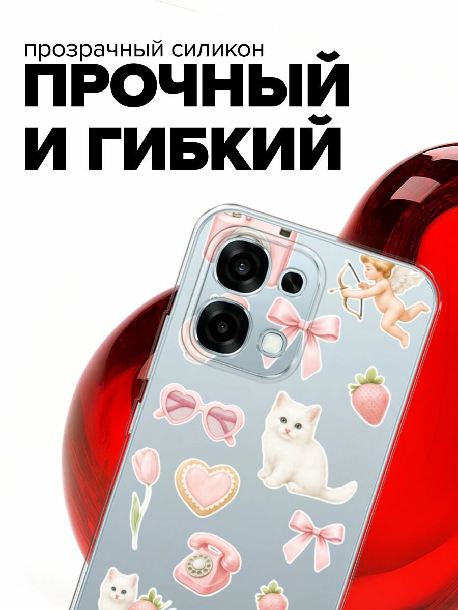 Чехол на Oppo A6 Pro / Оппо A6 Про с принтом Коллаж для девочки — фото 1