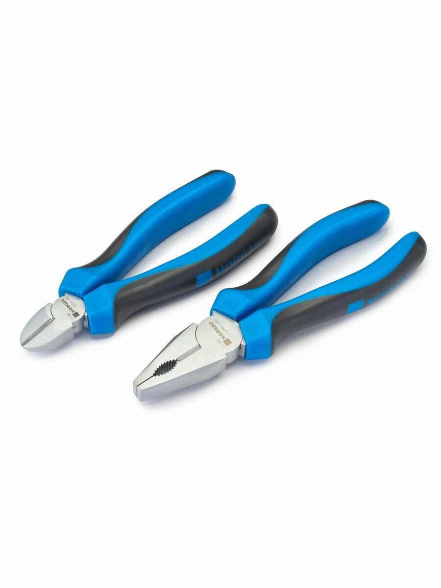 Набор пассатижи и бокорезы (кусачки) NORGAU Industrial из стали Cr-Mo с двухкомпонентными рукоятками, набор, 2 предмета