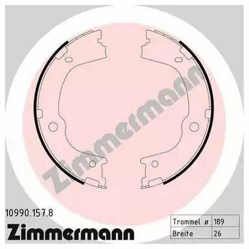 Колодки тормозные барабанные Zimmermann 109901578 для Hyundai Santa Fe II