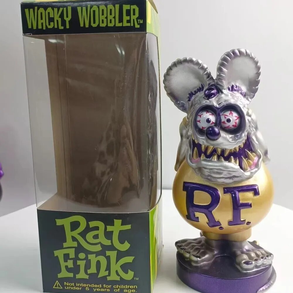 Коллекционная Фигурка RatFink 21 см Wacky Wobbler Bobblehead Rat Fink Figure