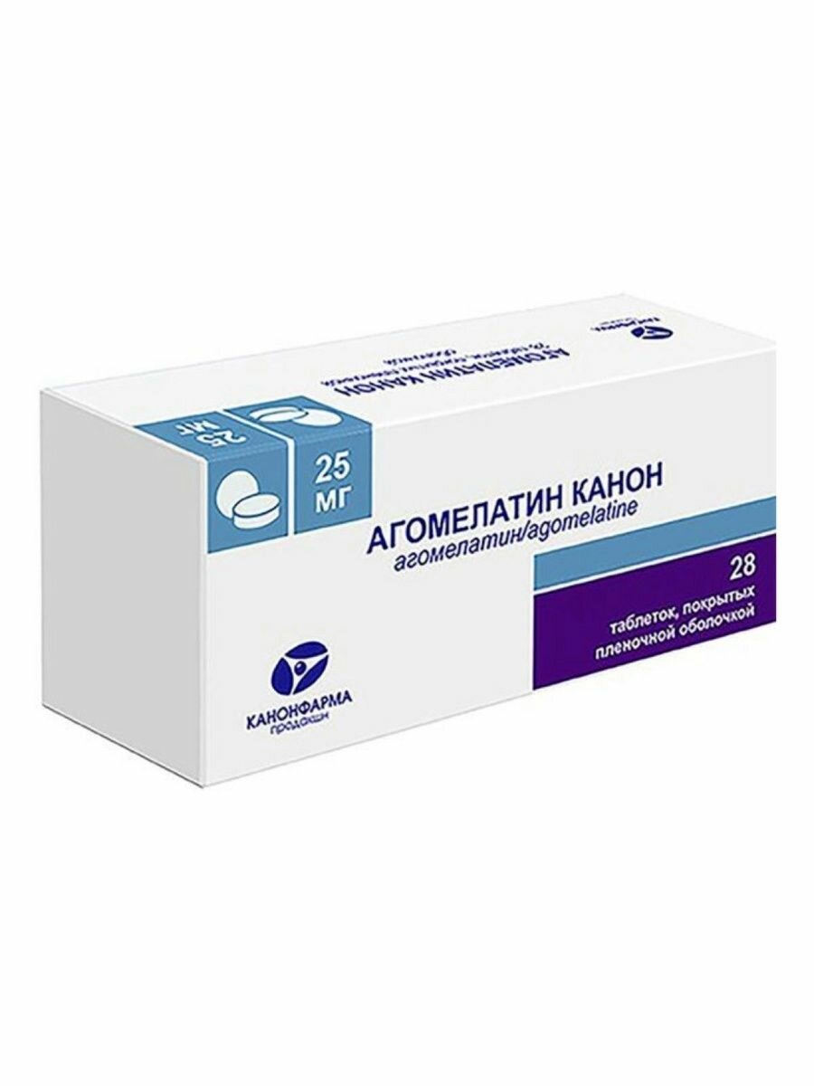 Агомелатин Канон, таблетки покрыт. плен. об. 25 мг, 28 шт.