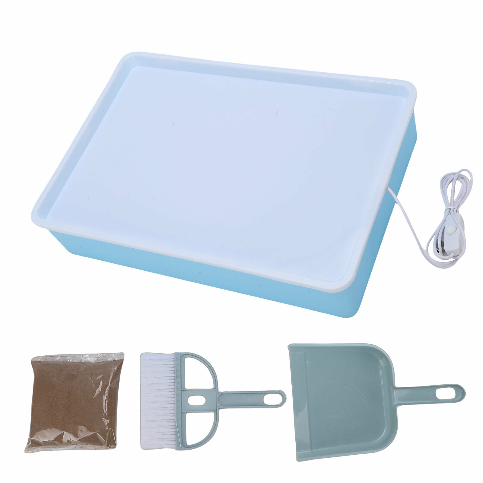 Портативный Световой Короб для Рисования Песком для Детей С Сенсорным Столом С Питанием от USB Для Развития Мелкой Моторики Синий