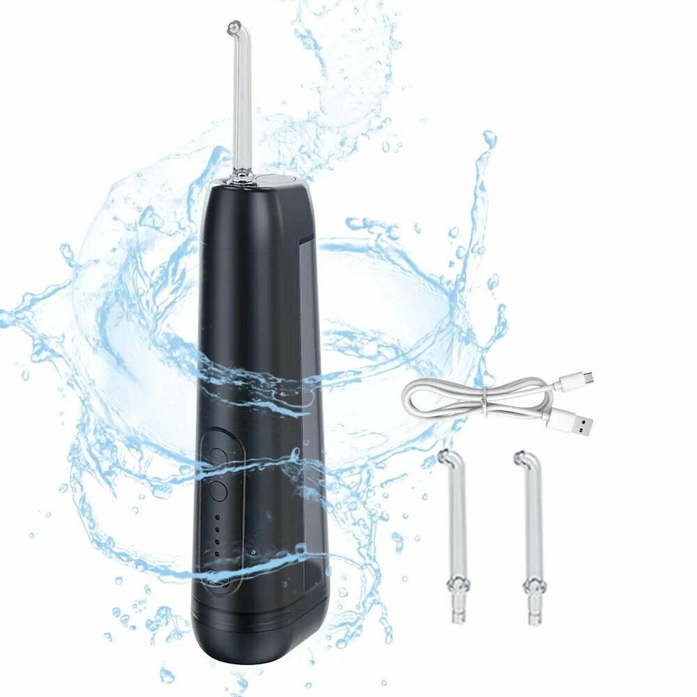 Очиститель языка для взрослых, стоматологический ирригатор, USB зарядка, 280 мл, 3 режима, водонепроницаемый IPX6, черный