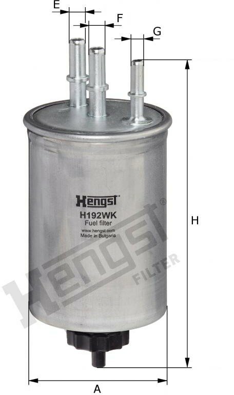 Фильтр топливный HENGST H192WK FORD Mondeo III 2.0 16V TDDi,2.2 TDCi 0007/Transit Connect 02/Focus II//JAGUAR X-Type 2.2D 04