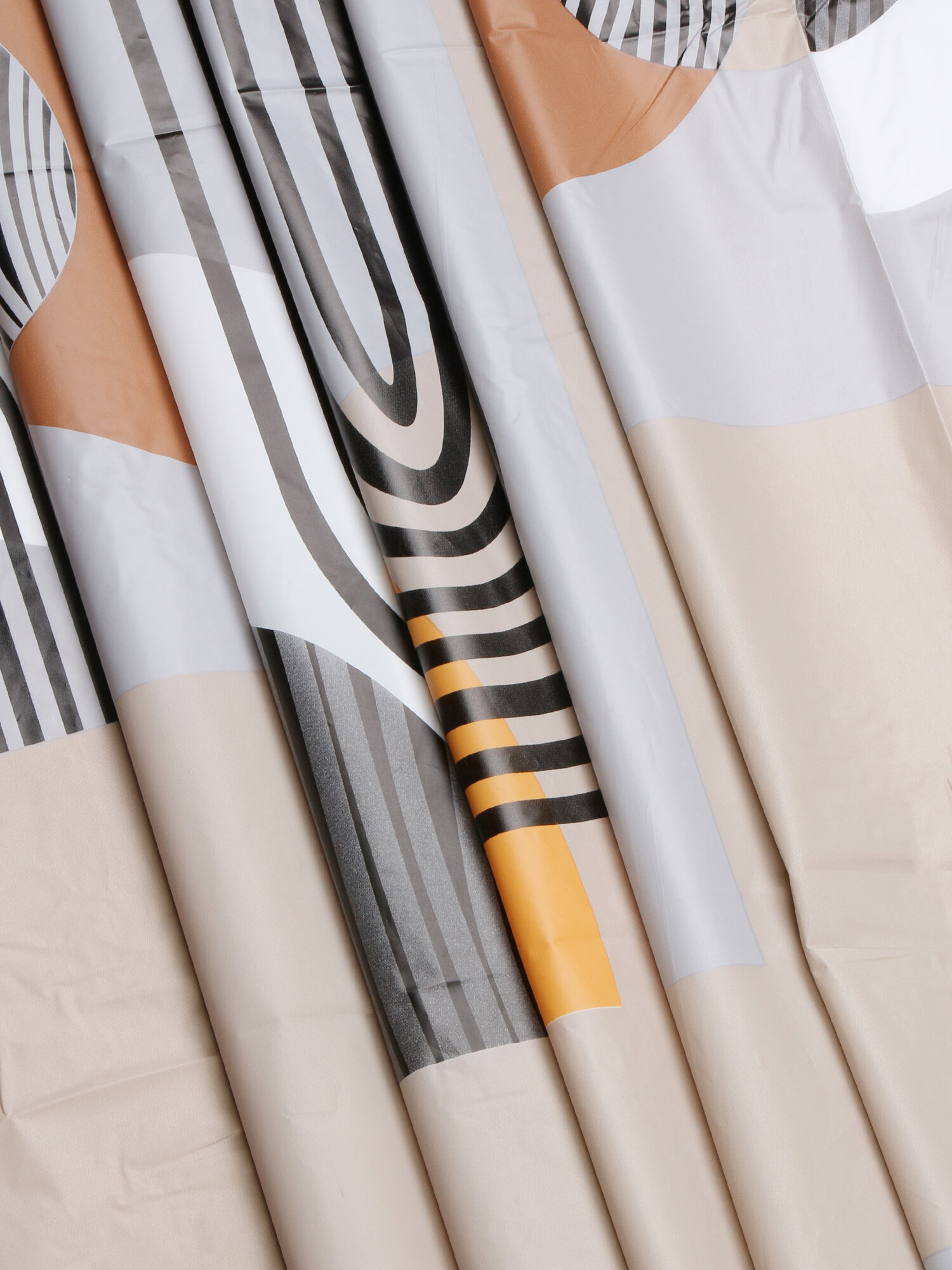 Штора для ванной 180х180 см PEVA Геометрия бежевая занавеска душевой кабины водоотталкивающая Y4-11151