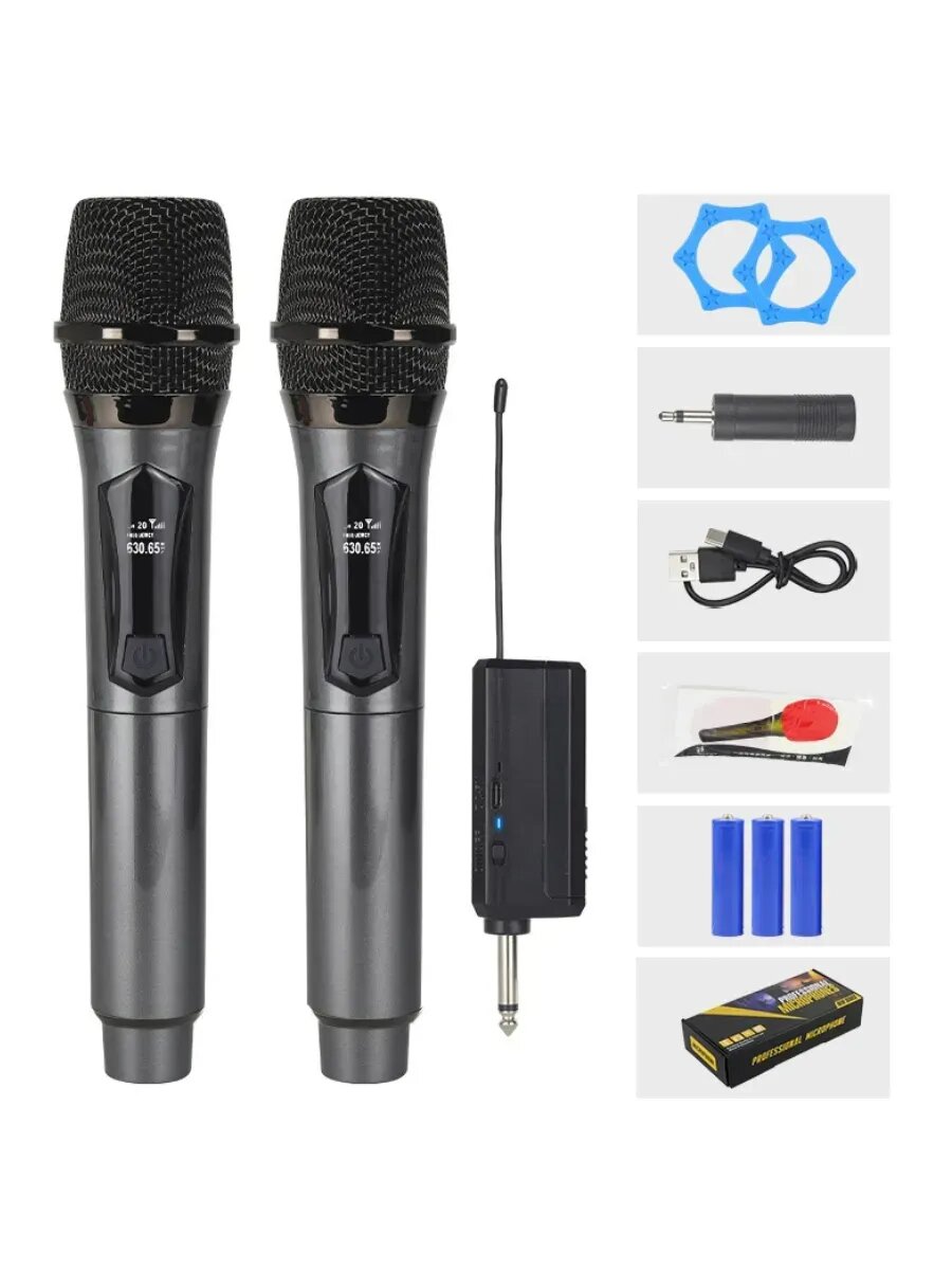 Беспроводной микрофон для живого вокала 2 шт