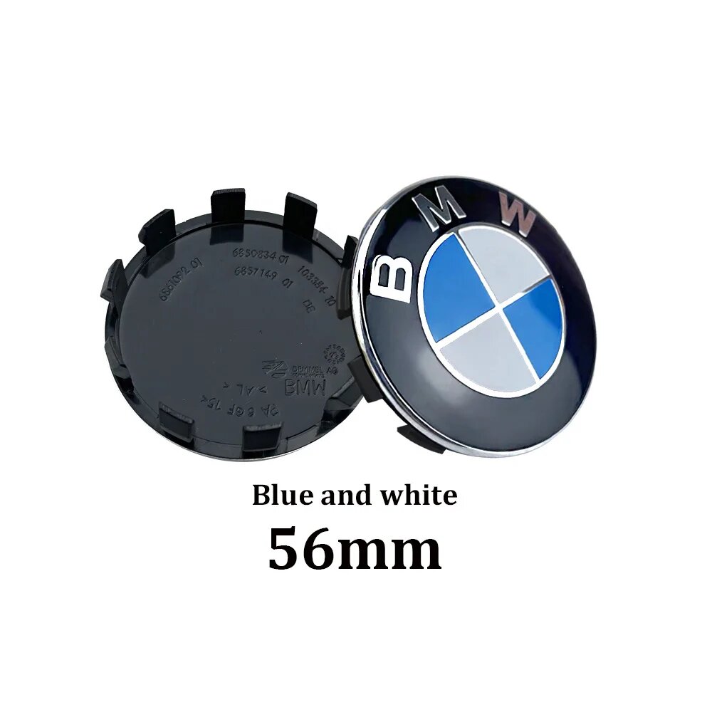 4 шт. ABS 56мм/68мм колпачки для центра диска колеса, аксессуары, подходят для BMW 56mm Blue-White