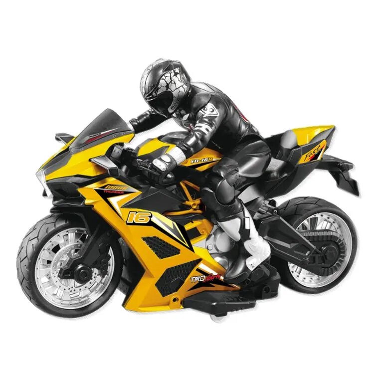 Мотоцикл на радиоуправлении EFLYNOVA 2.4G 1/8 26CM Самобалансирующийся внедорожный радиоуправляемый мотоцикл-игрушка, желтый