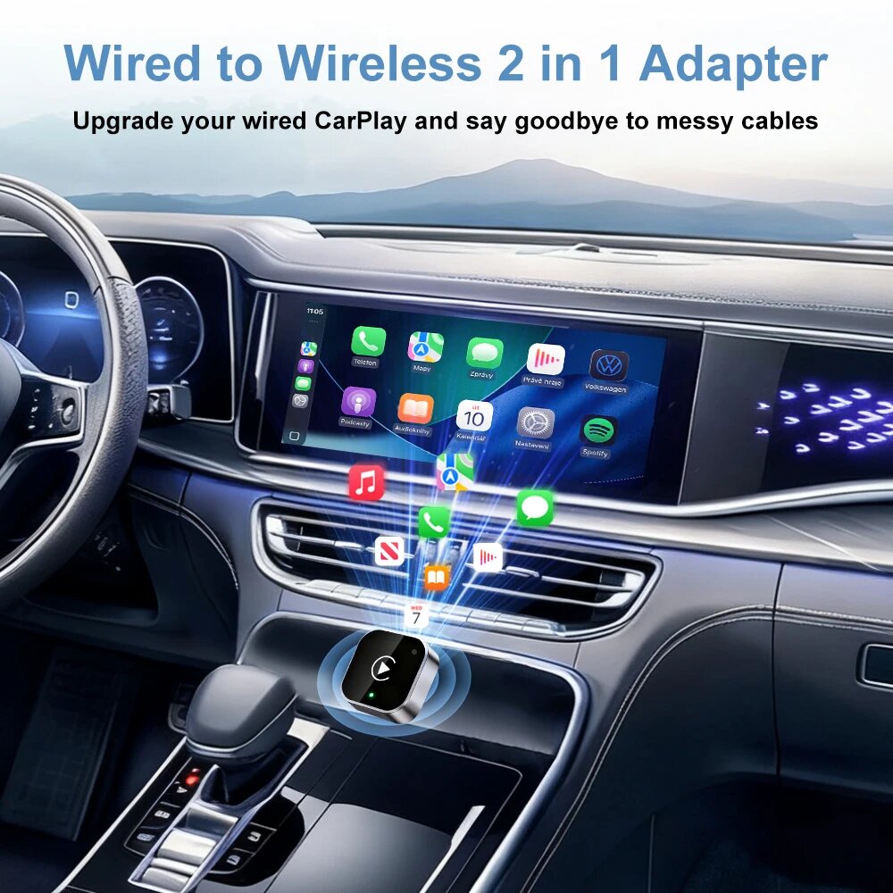 Беспроводной адаптер CarPlay FLIXIVI 2026 2-в-1: мини-донгл для преобразования проводного C