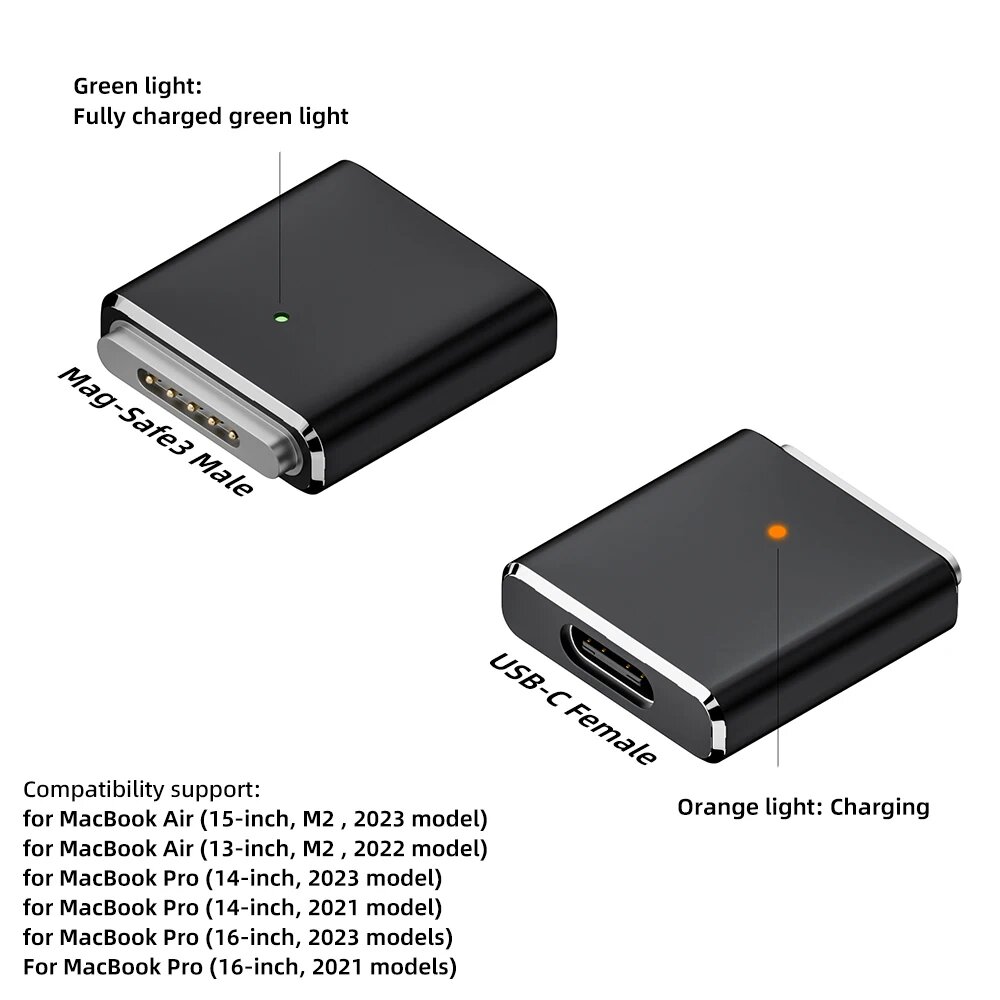 Адаптер MagSafe 3 USB-C 100W черный для MacBook Pro/Air