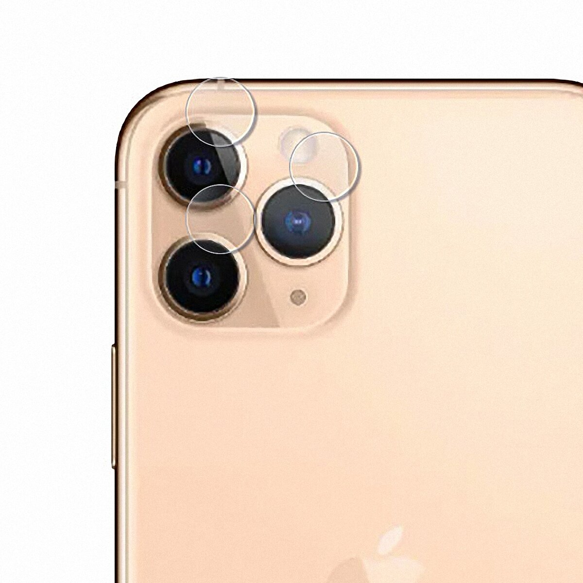 Комплект защитных стекол на камеры Apple iPhone 11 Pro / 11 Pro Max (3 шт.) прозрачные, глянцевые, тонкие