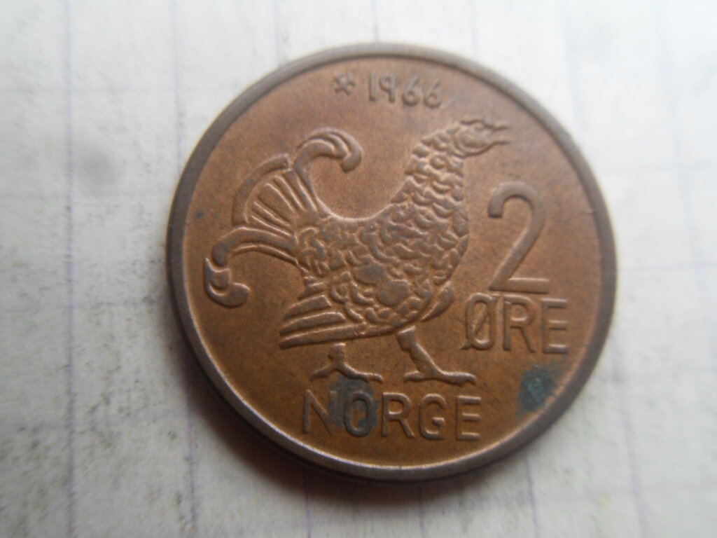 Норвегия 2 эре, 1966. Тетерев