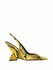 Туфли The Attico Snake-print slingback pumps, размер 37, Желтый