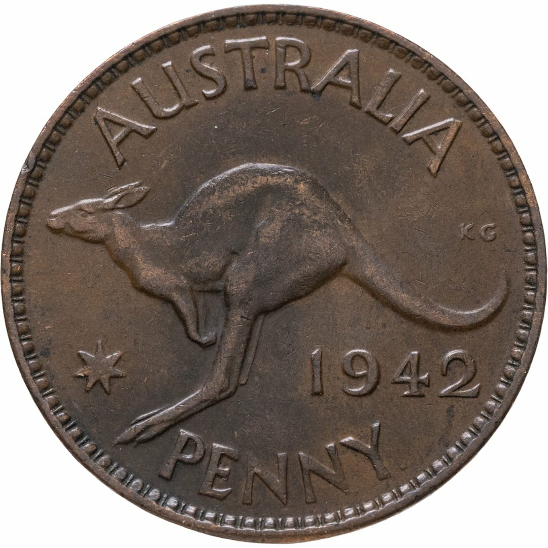 Австралия 1 пенни (penny) 1942 Точка после "PENNY"
