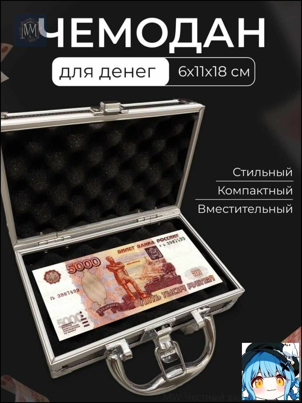 Мини чемодан для денег, открытка для денег