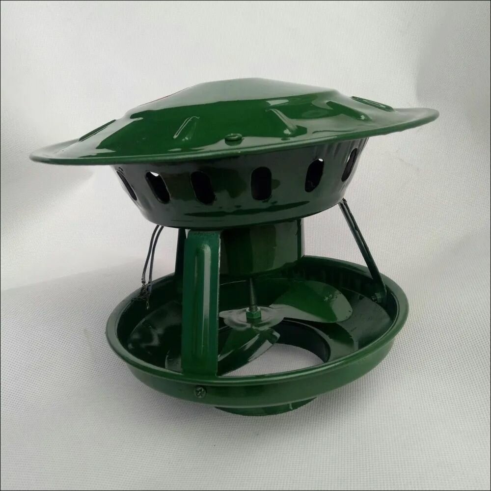 Вытяжной вентилятор для дымохода с пылезащитной крышкой, зеленый