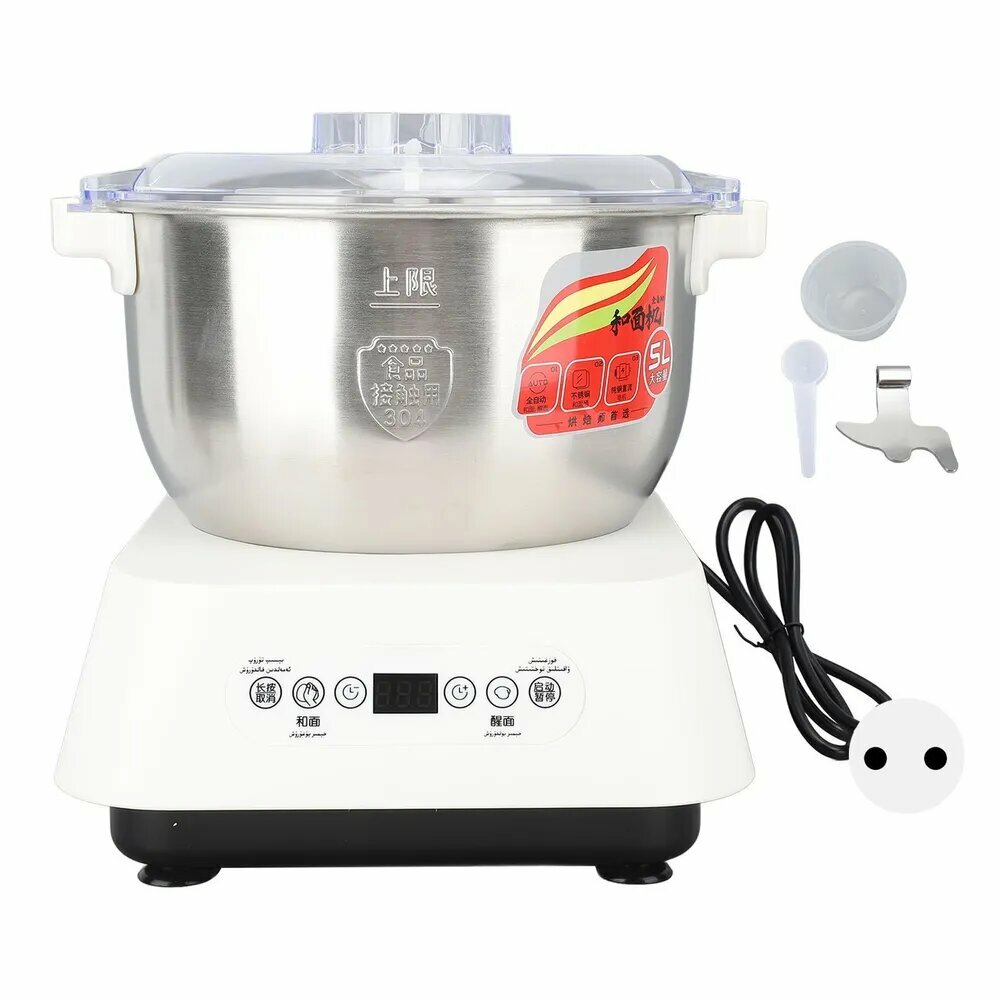 Тестомесильная машина 200 Вт 5 л с функцией подогрева