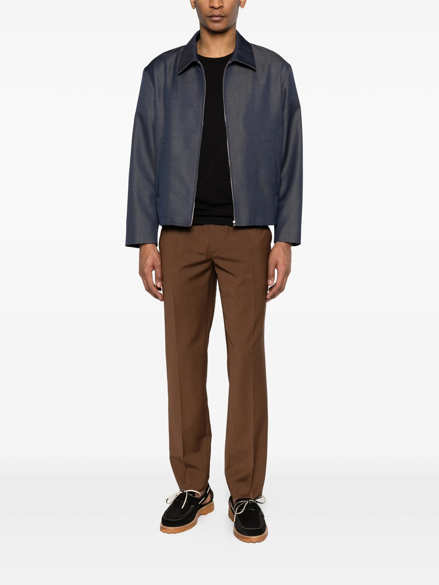 Куртка Sandro Zipped shirt jacket, размер XL INT, синий — фото 1
