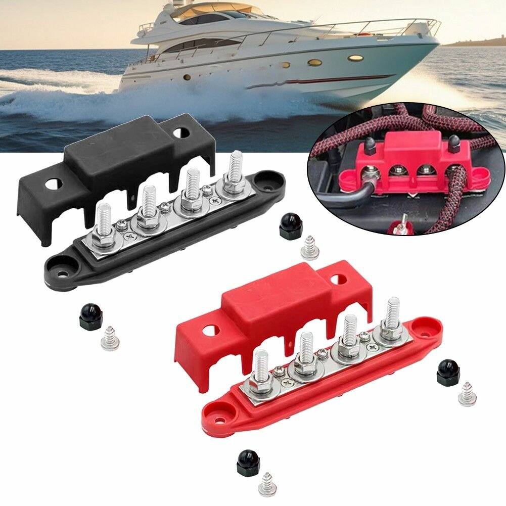 OZ-UNUT 12 В 250 А 4-полюсная шина, распределительный блок питания с крышкой 5/16"